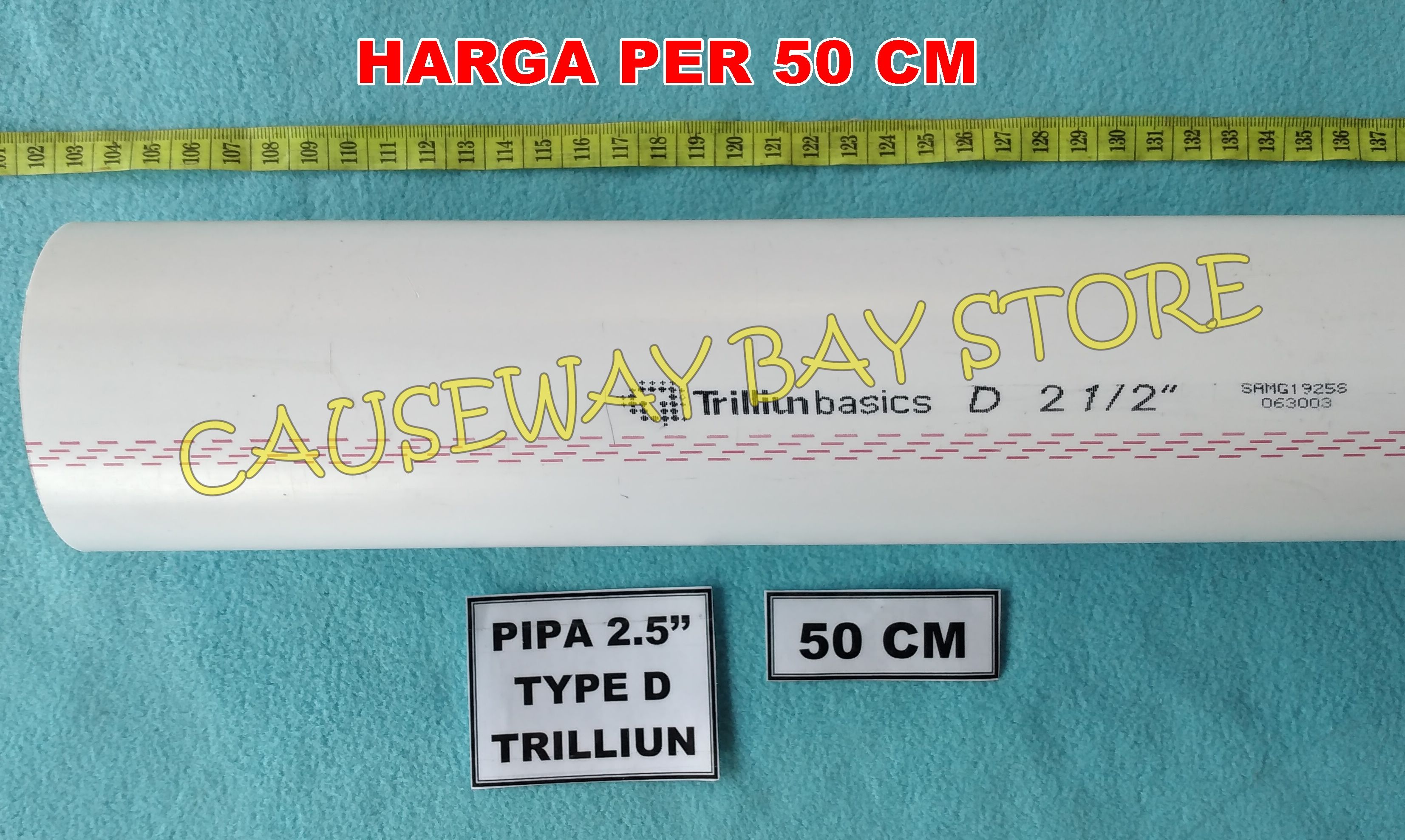 Pipa PVC 2,5 INCH D TRILLIUN PUTIH 50CM | Lazada Indonesia