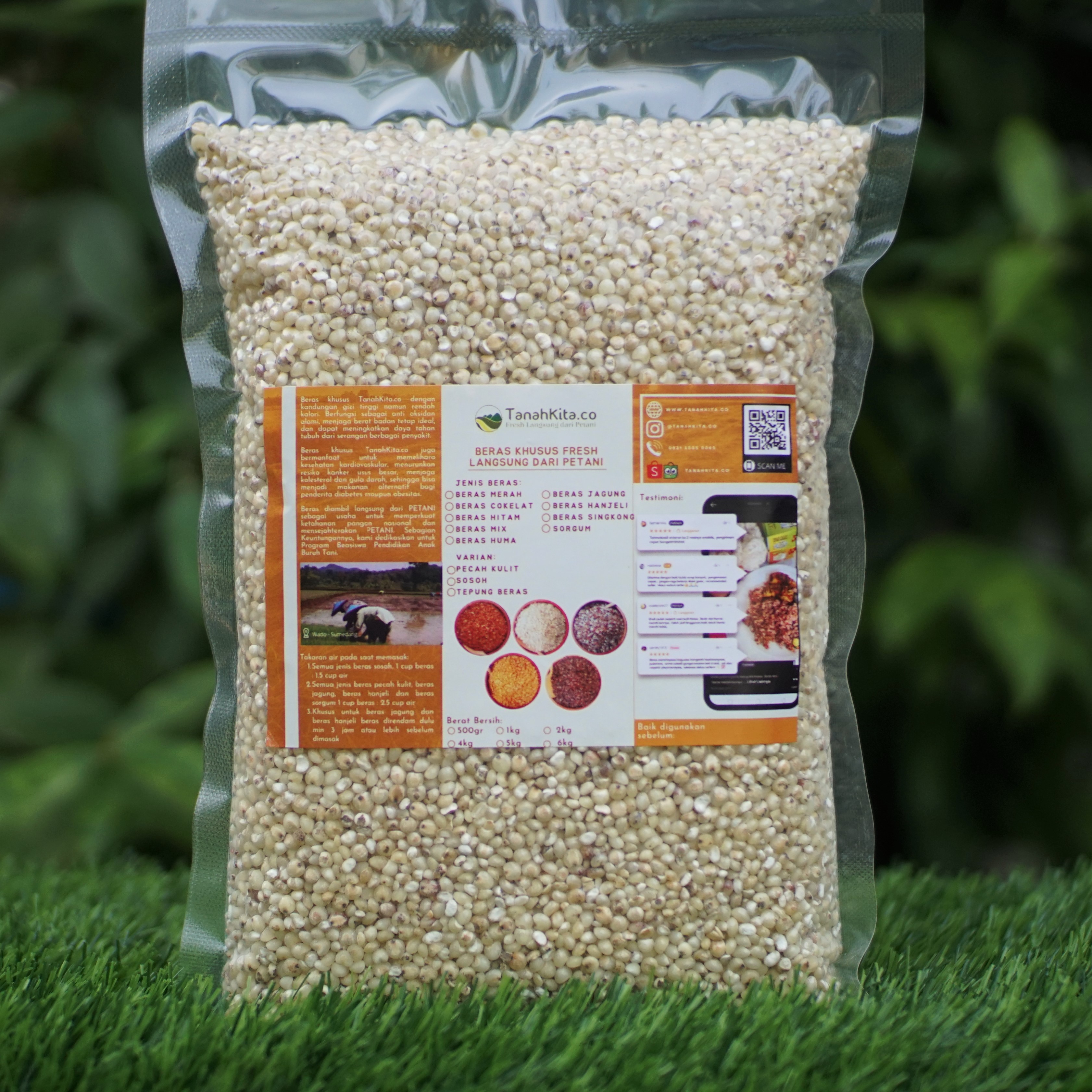 Beras Sorgum FRESH langsung dari Petani I Sorghum putih I 1kg Vacuum ...