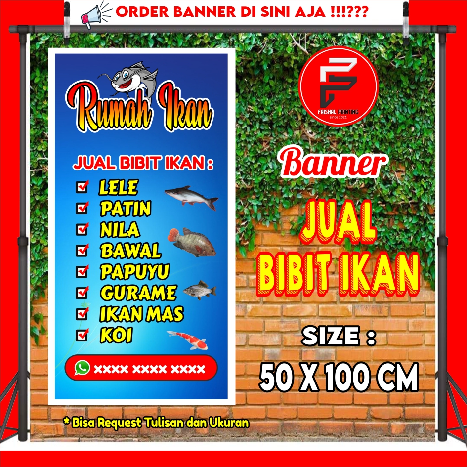 Banner Jual Bibit Ikan / Spanduk Jual Bibit Ikan / Banner Kustom ...