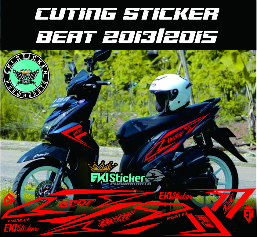 cuting sticker beat fi vareasi sticker motif transparan list merah ...