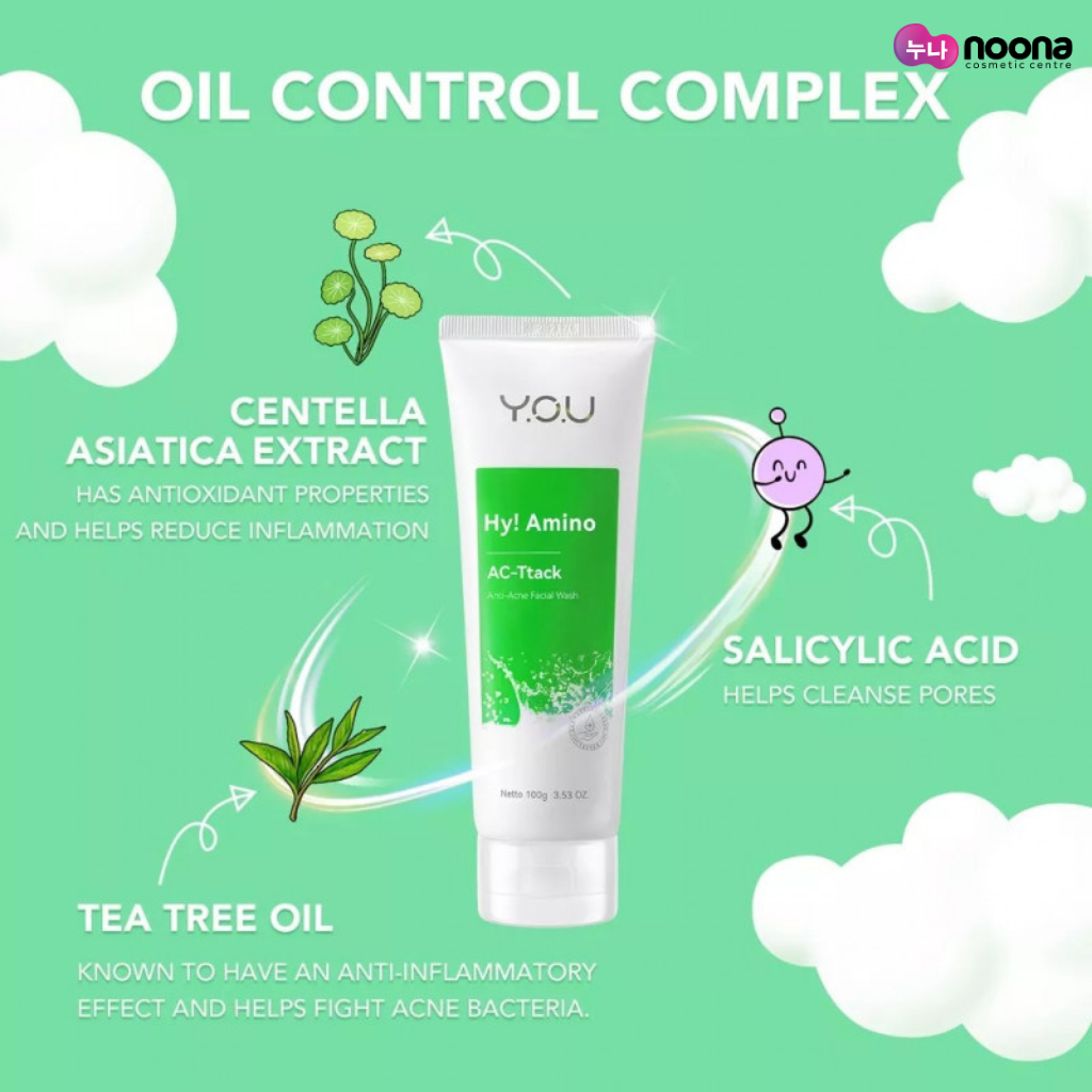 YOU ANTI-ACNE FACIAL WASH AC TTACK HY! AMINO 100 GR | Lazada Indonesia