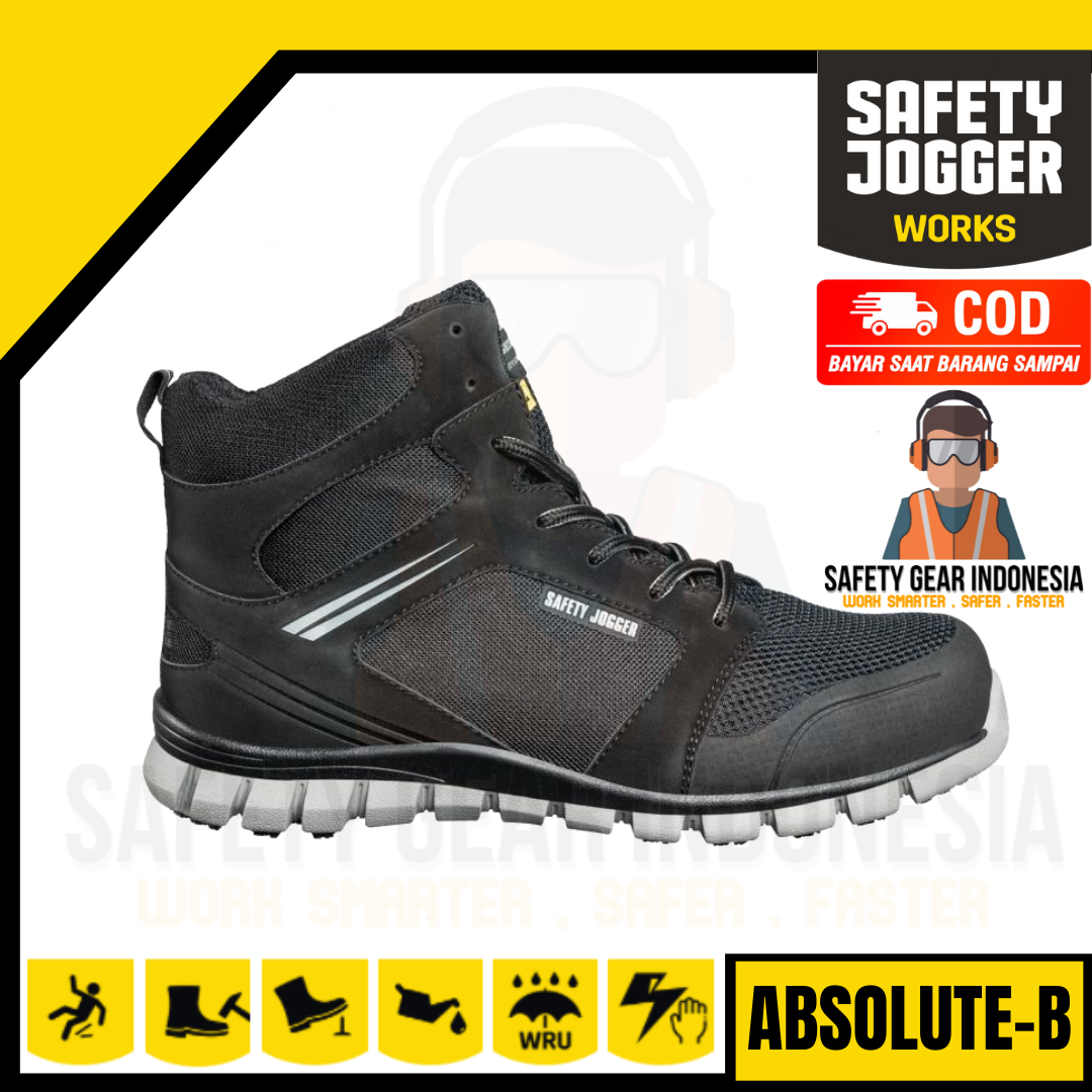 Sepatu Safety Jogger Absolute Black - Sepatu Pelindung Kerja - Sepatu ...