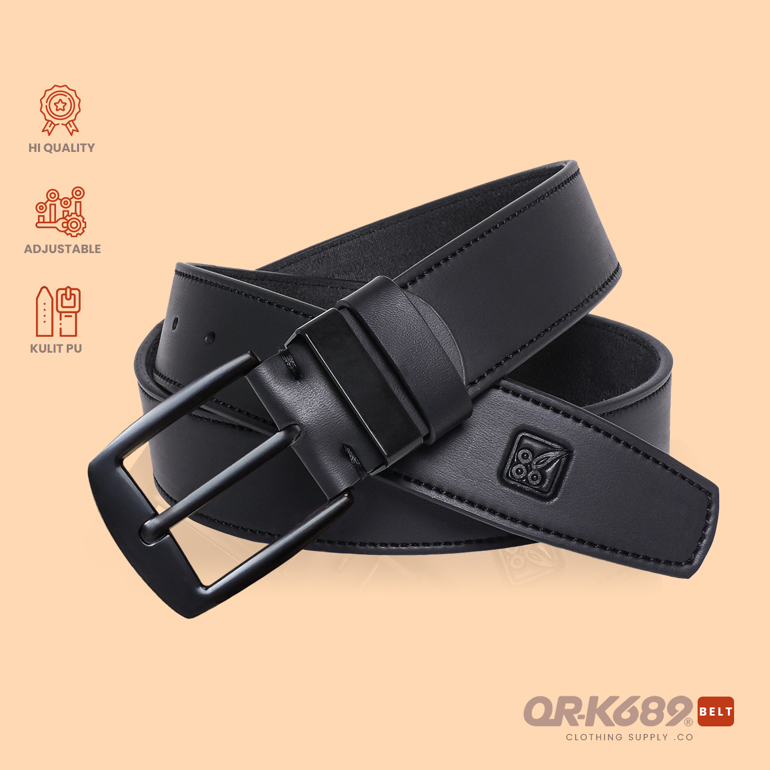 ORK689 Ikat Pinggang Pria Kulit PU Sabuk Gesper Belt Laki Laki Lebar ...