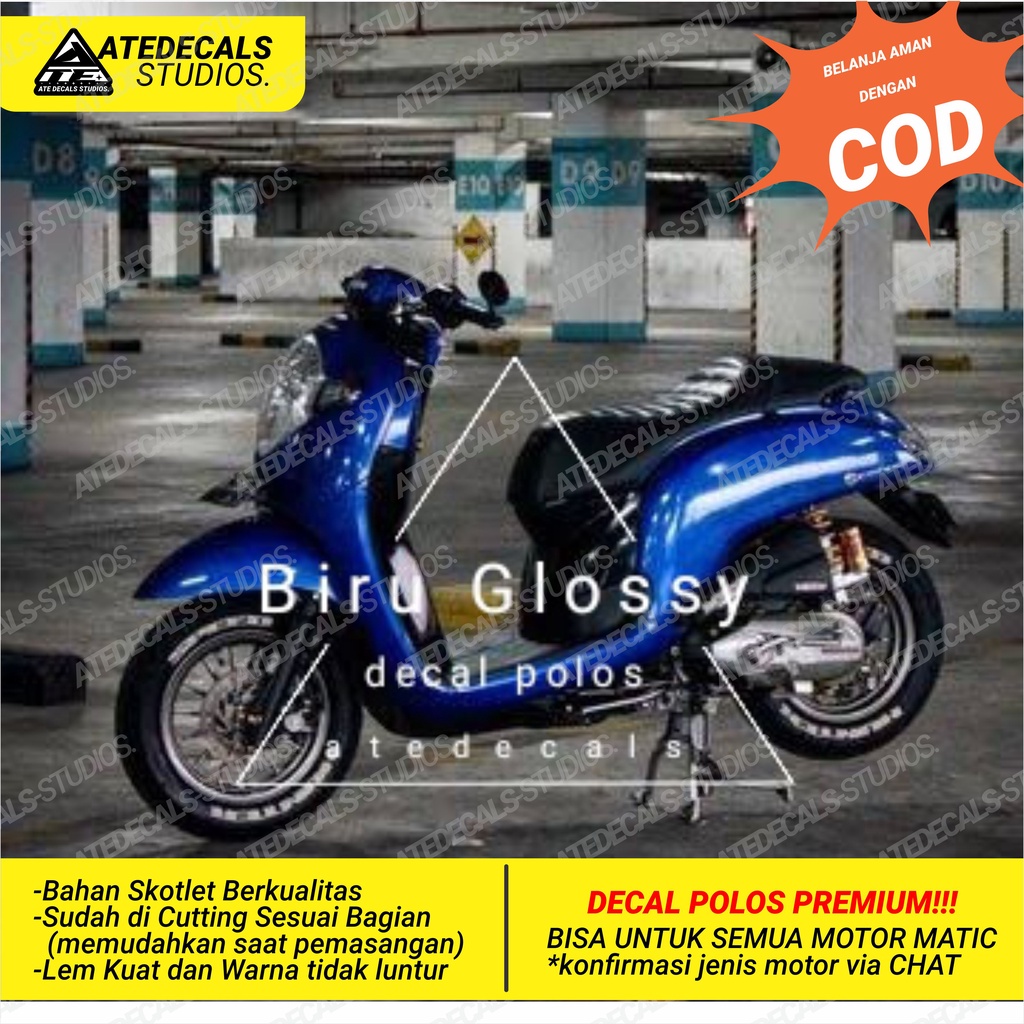 Decal BIRU polos scoopy, decal Fullbody scoopy, decal Scoopy BIRU ...