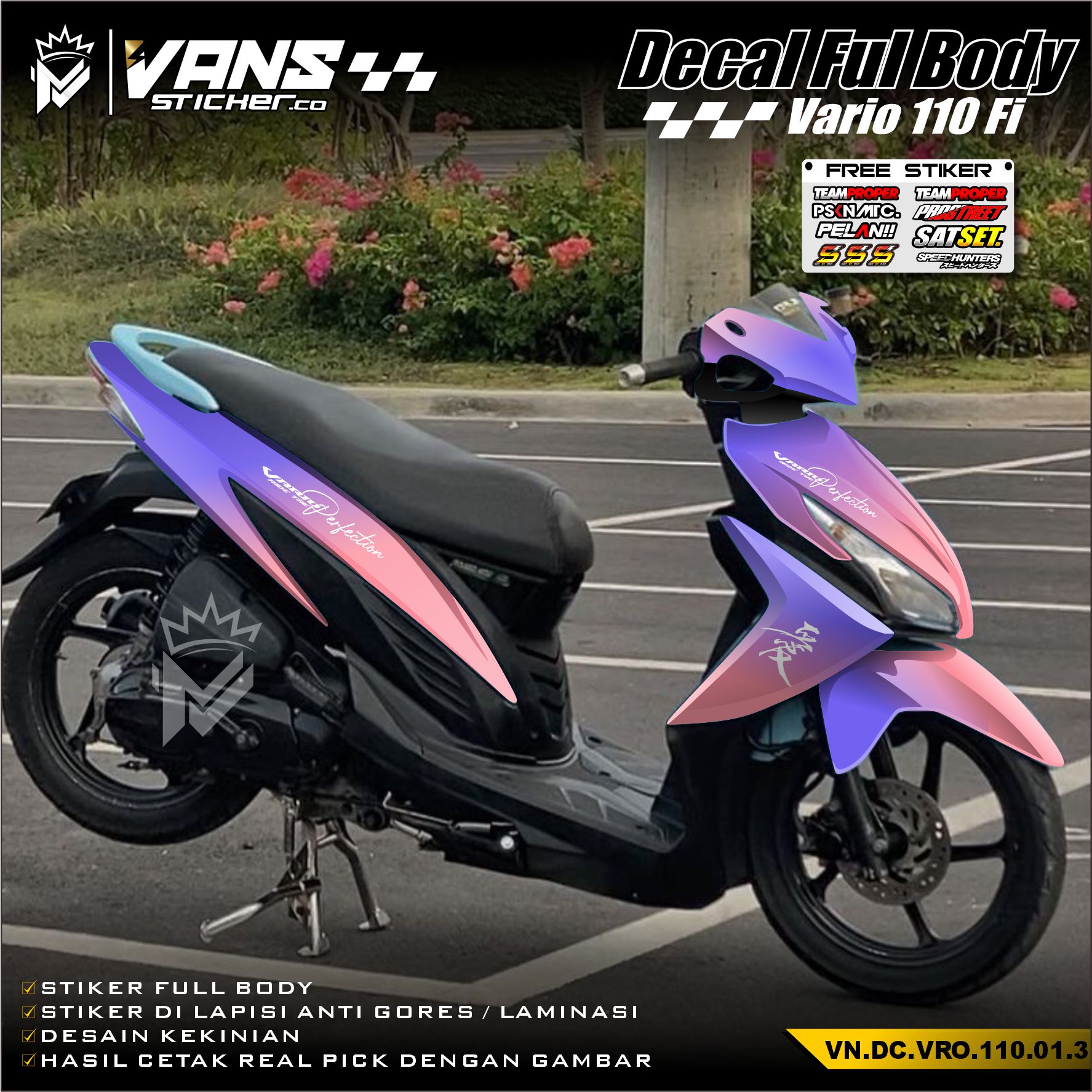 Decal Sticker Ful Body VARIO FI 110 CW 2013 2014 2015 2016 2017 2018 ...