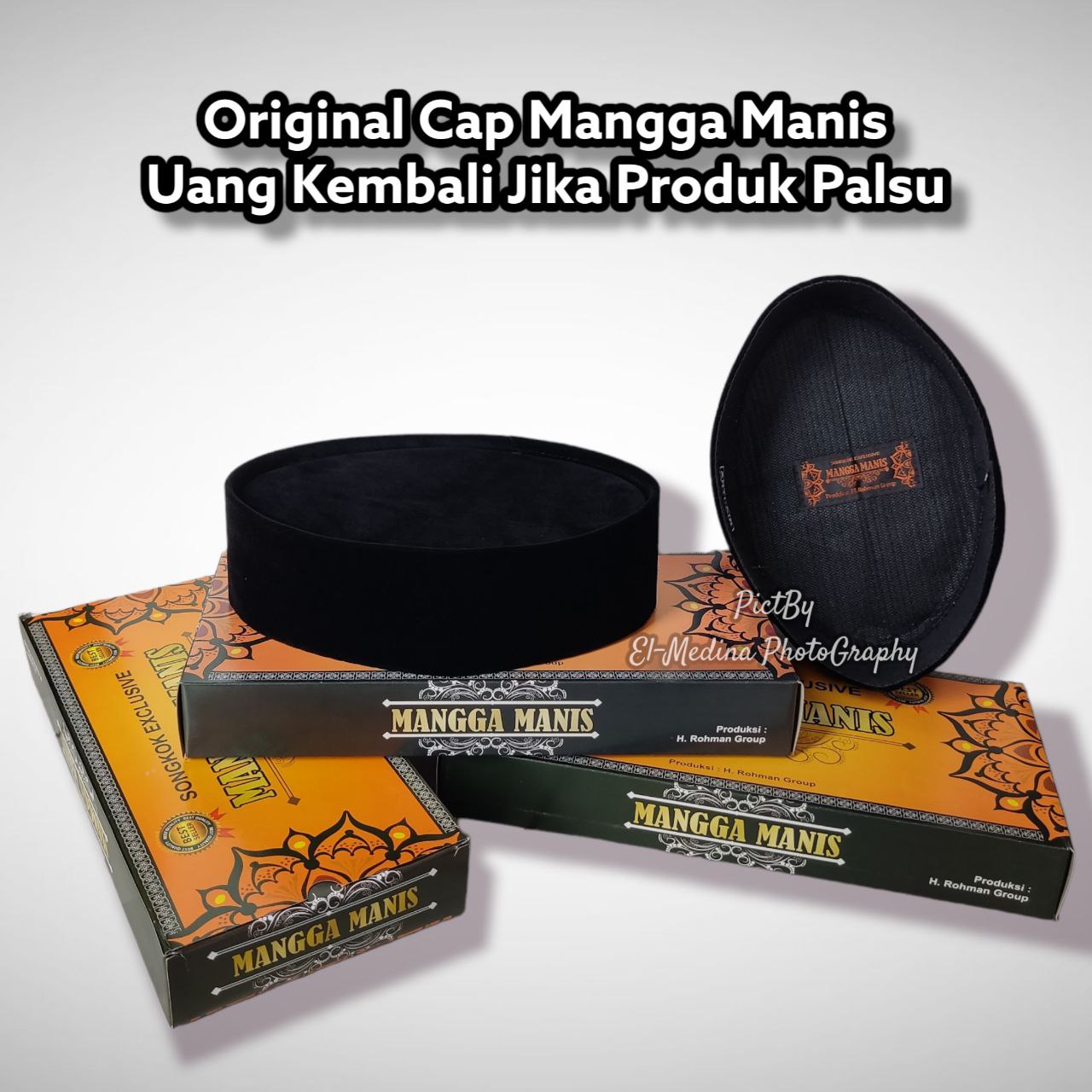 Peci Sholat Pria Dewasa Kopiah Hitam Polos Tinggi 6-7-8-9 Cm Lengkap ...