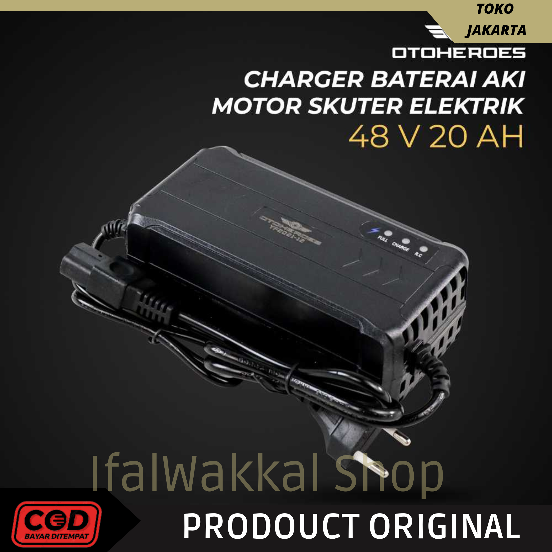 (COD) Charger Baterai Aki Motor Skuter Elektrik 48 V 20 AH OTOHEROES - YF2021-12 / alat cas aki ...
