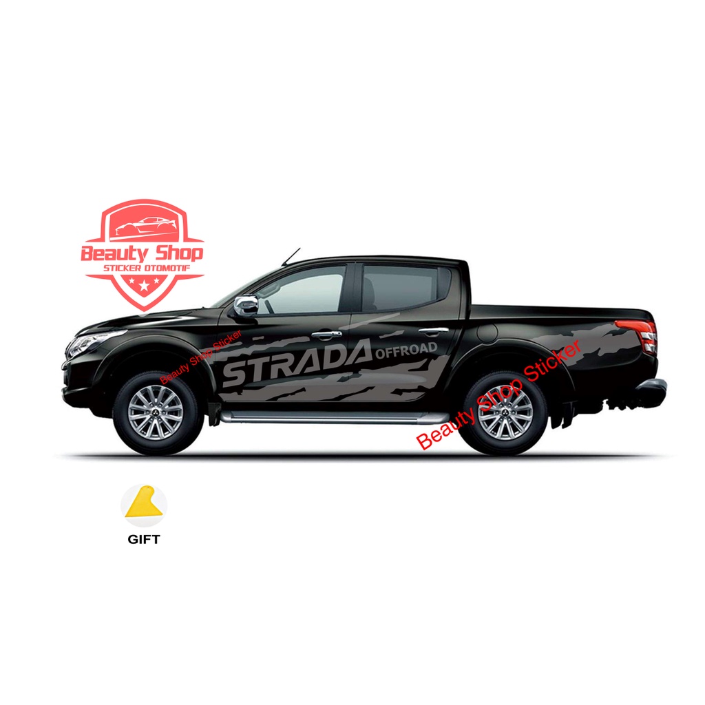 sticker stiker strada triton offroad lumpur mitsubishi triton 4x4 ...