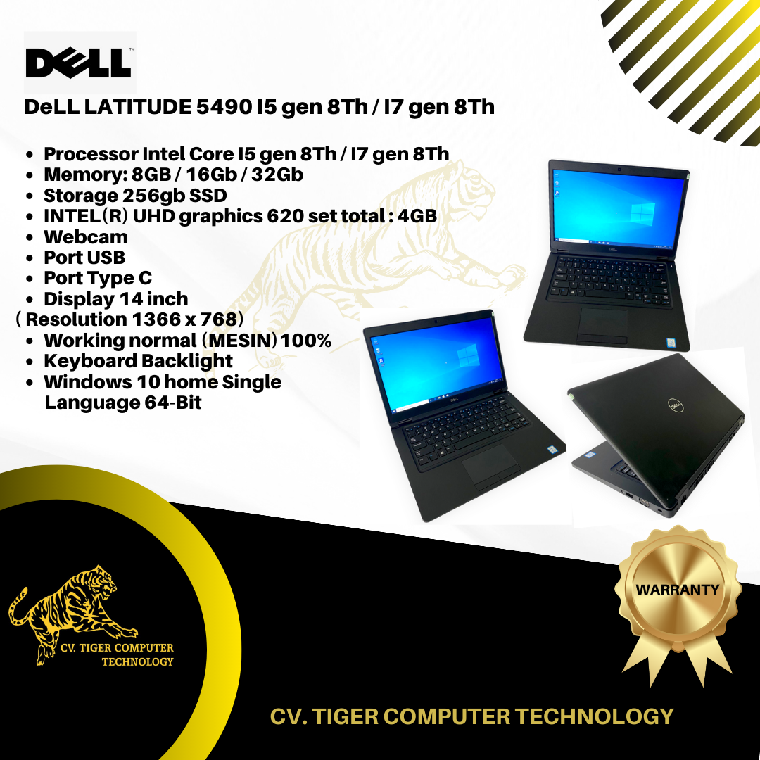 Laptop DeLL LATITUDE 5490 I5 gen 8Th / I7 gen 8Th SSD 256GB | Lazada Indonesia