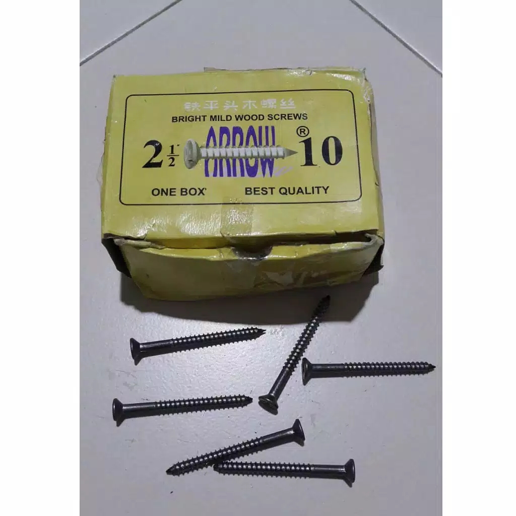 100pcs Skrup Kayu 21/2" x 10 ARROW Kepala Plus - Paku Skrup + 21/2"x10 ...