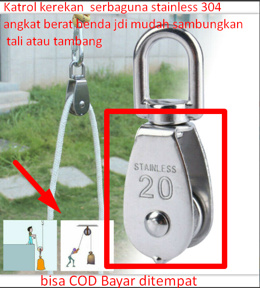 Katrol kerekan serbaguna stainless 304 angkat berat benda jdi mudah ...