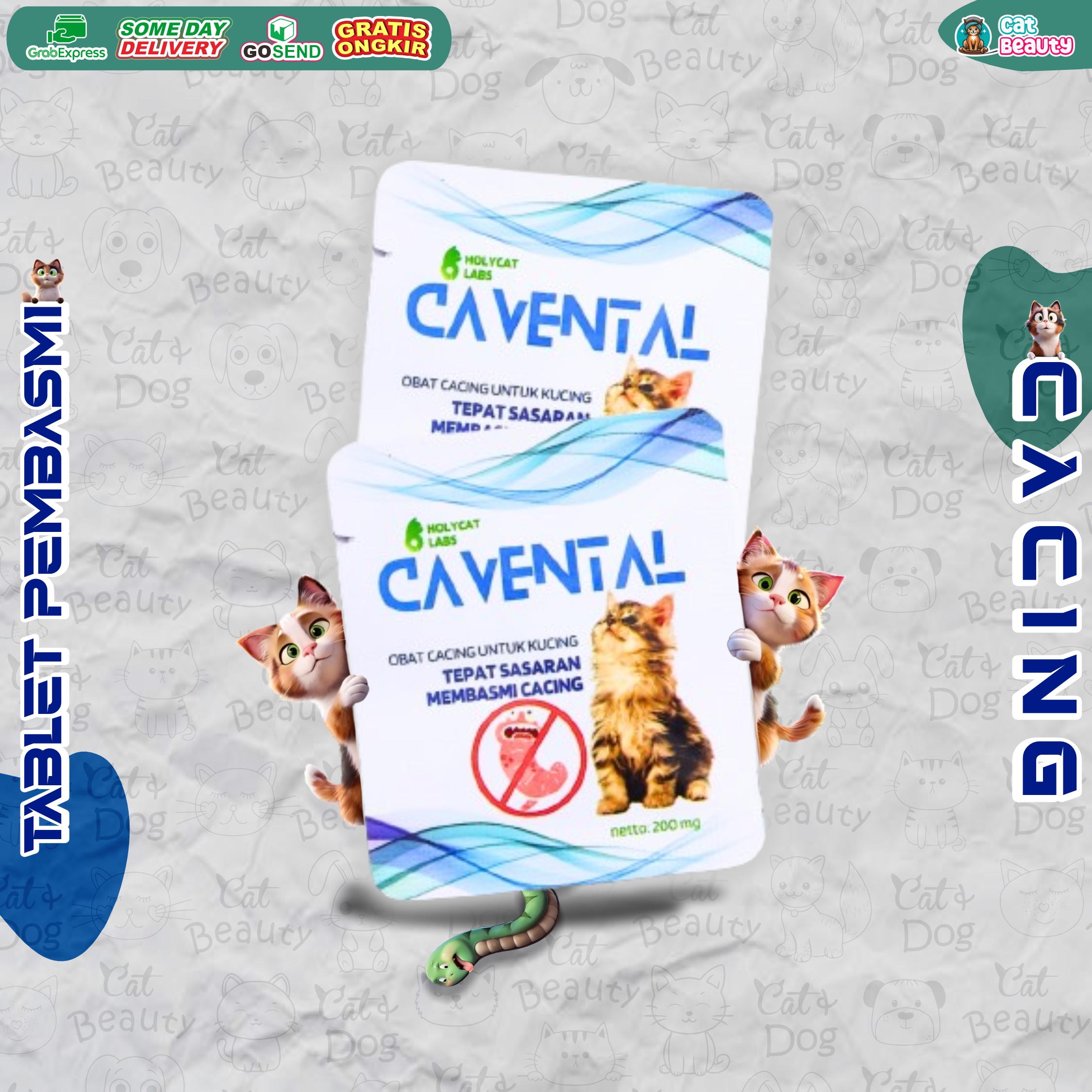 CAVENTAL OBAT CACING TABLET ANTI CACING BASMI SAMPAI KE TELUR CACING ...