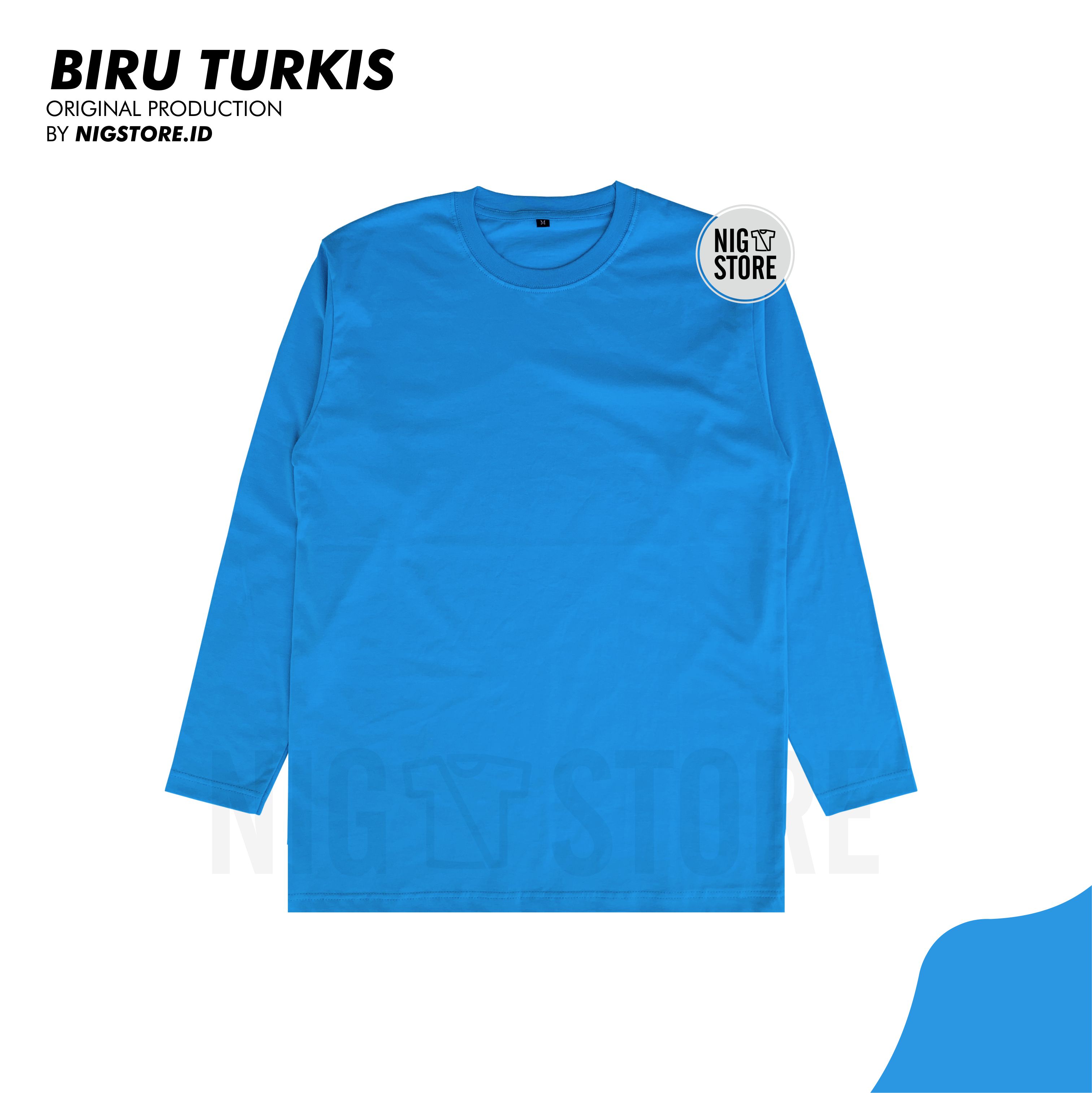 Nigstore - KAOS POLOS BIRU TURKIS LENGAN PENDEK COTTON COMBED 30S ...