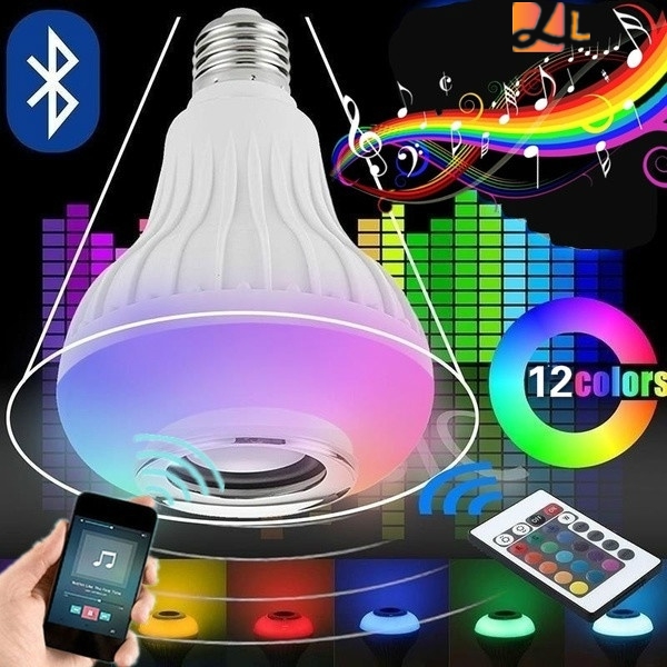 LAMPU MUSIK RGB SPEAKER Bluetooth / LAMPU REMOTE WARNA / Lampu Disco ...