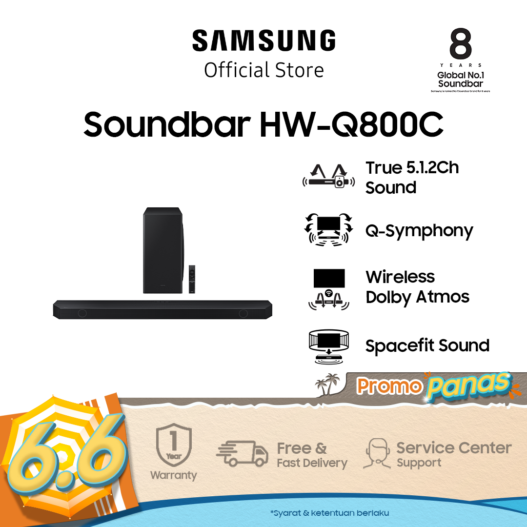 Samsung Soundbar True 5.1.2Ch HW-Q800C dengan Wireless Dolby Atmos - HW ...