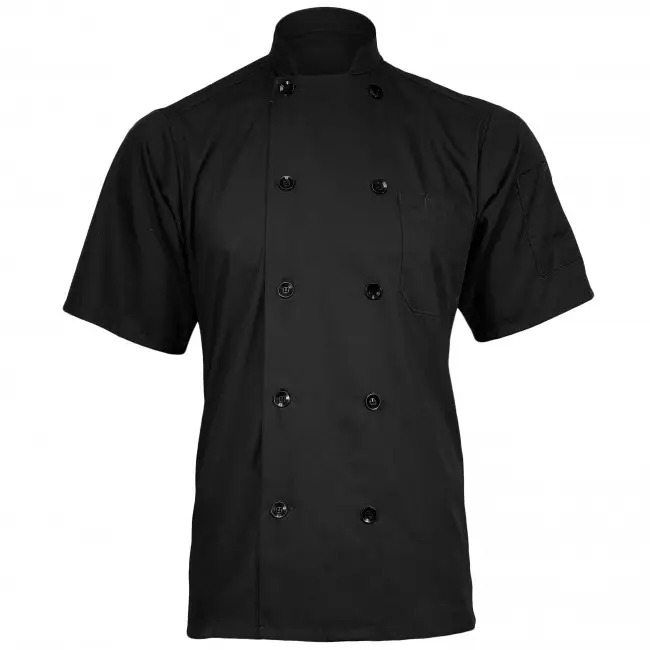 CHEF UNIFORM CHEF JACKET - BAJU SERAGAM KOKI CHEF HITAM LENGAN PENDEK ...