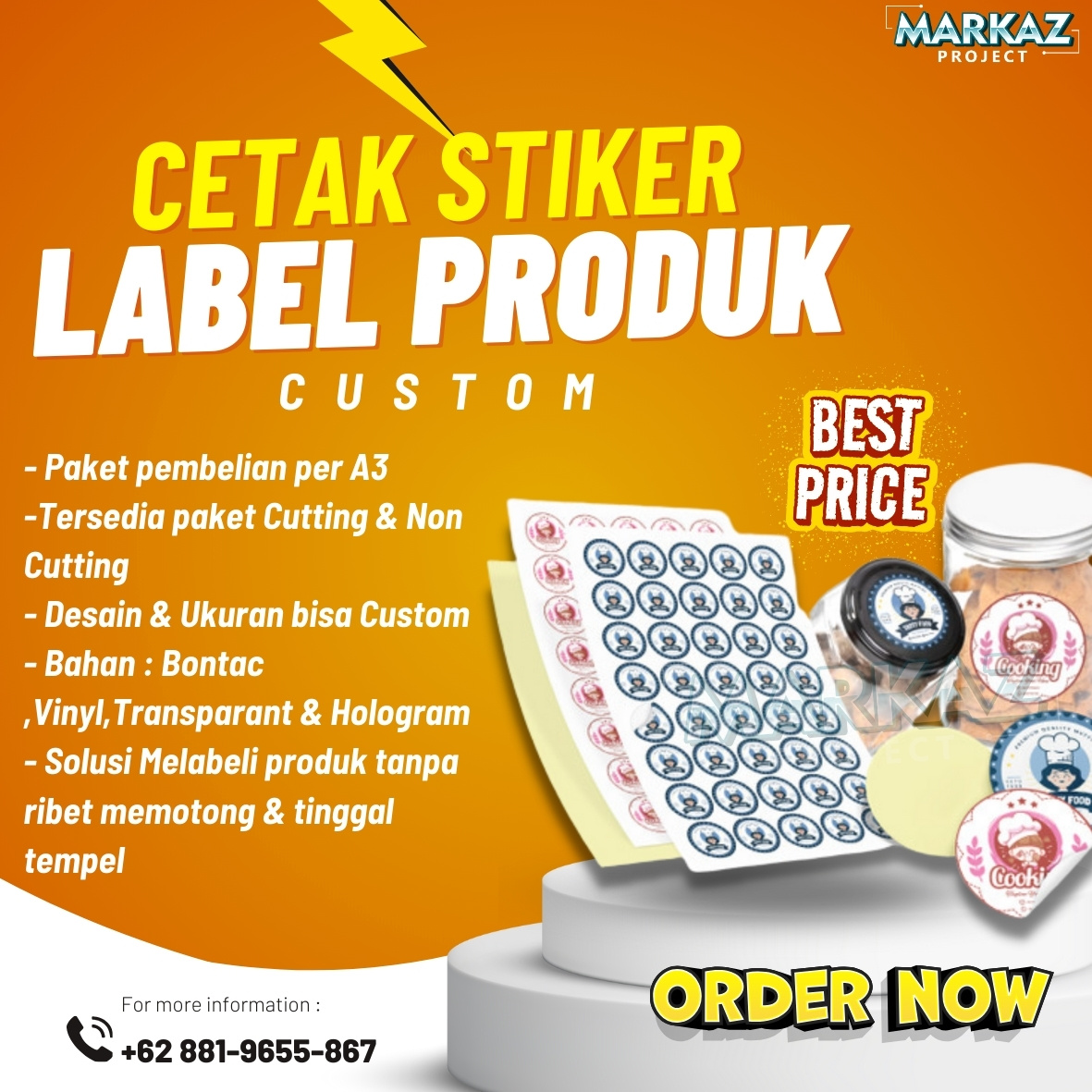 STIKER PRODUK..CUTTING STIKER / LABEL PRODUK/ STIKER PRODUK FREE DESAIN ...