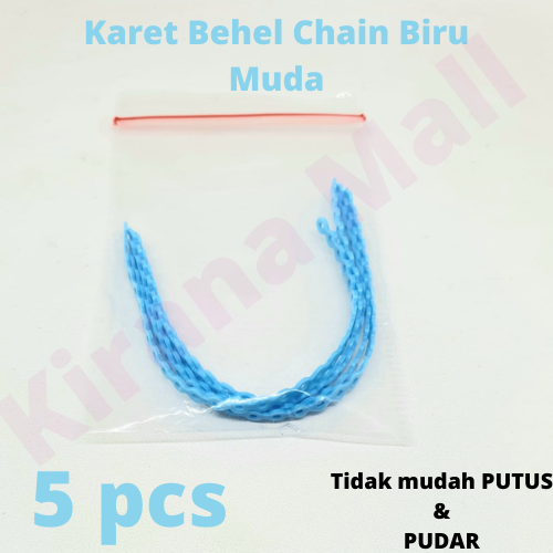 Karet Behel Sambung Power Chain Biru Muda 10 cm / 5 pcs | Lazada Indonesia