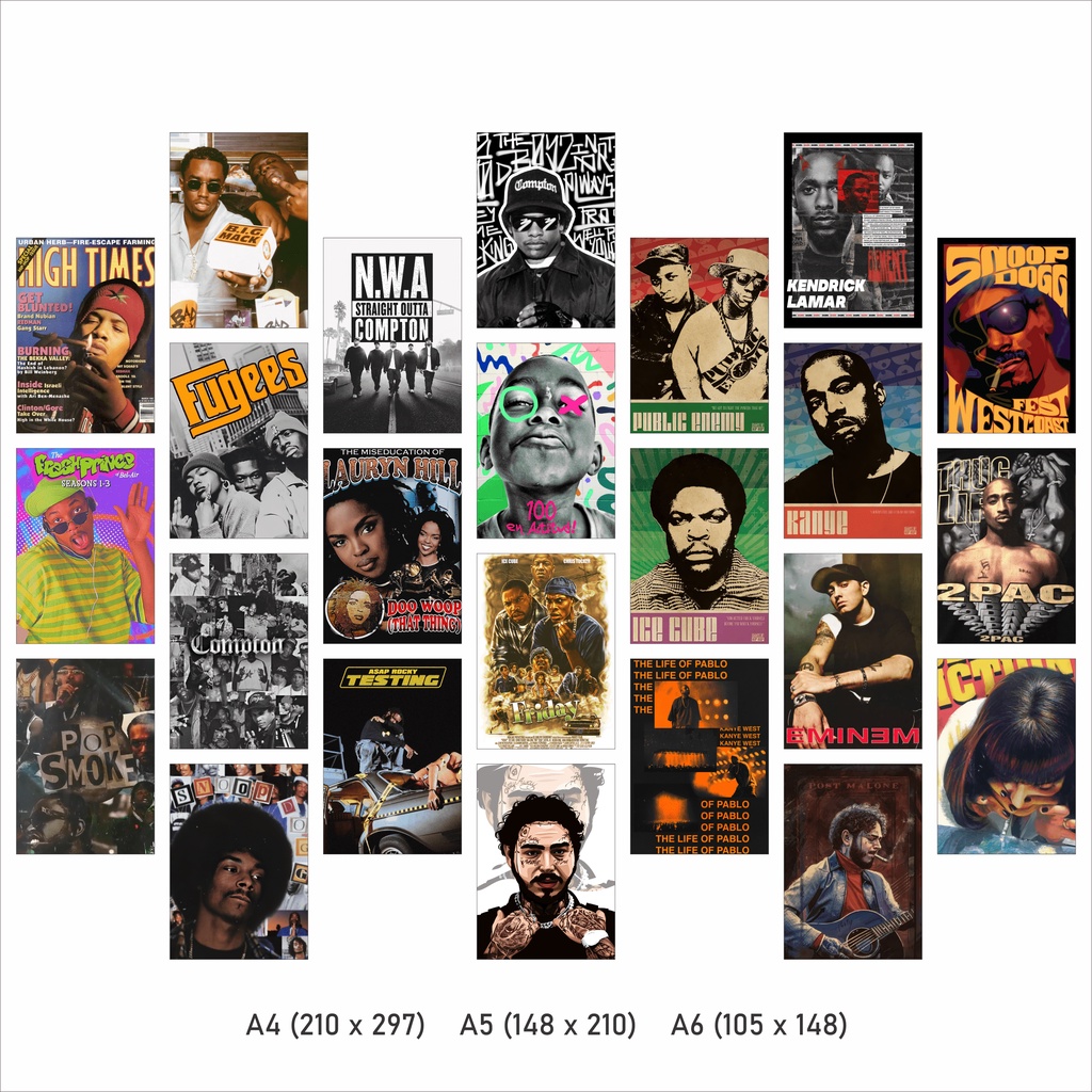 POSTER AESTHETIC RAP WALL COLLAGE WALL POSTER AESTHETIC COLLAGE KIT ...