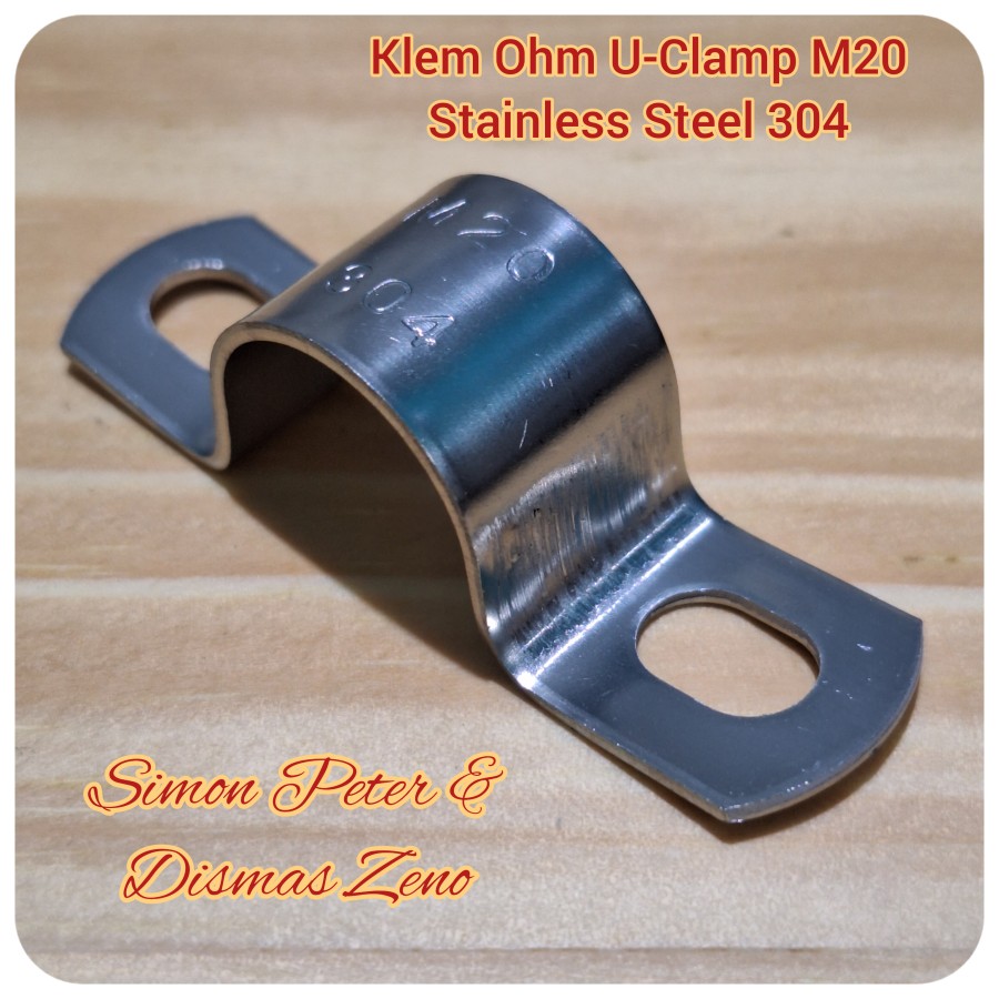 Klem Pipa 1/2 inch M20 Stainless Steel 304 Pipe Clamp U-Shaped Ohm ...