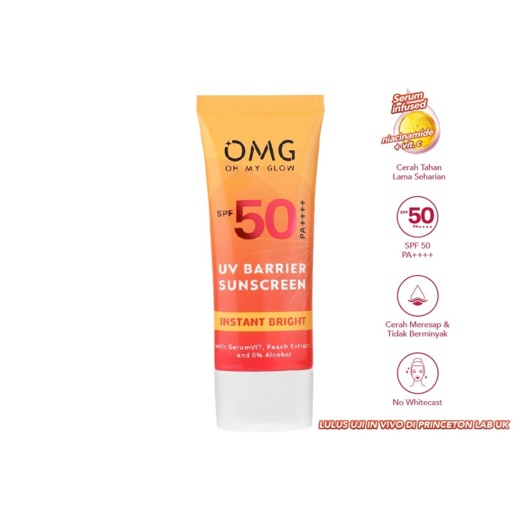 OMG OH MY GLOW UV Barrier Sunscreen SPF 50 PA++++ 25 ml - Sunscreen ...