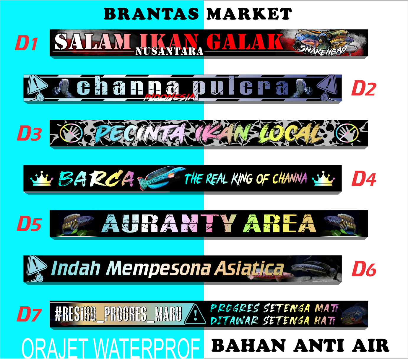 stiker ikan galak channa /stiker list aquarium | Lazada Indonesia