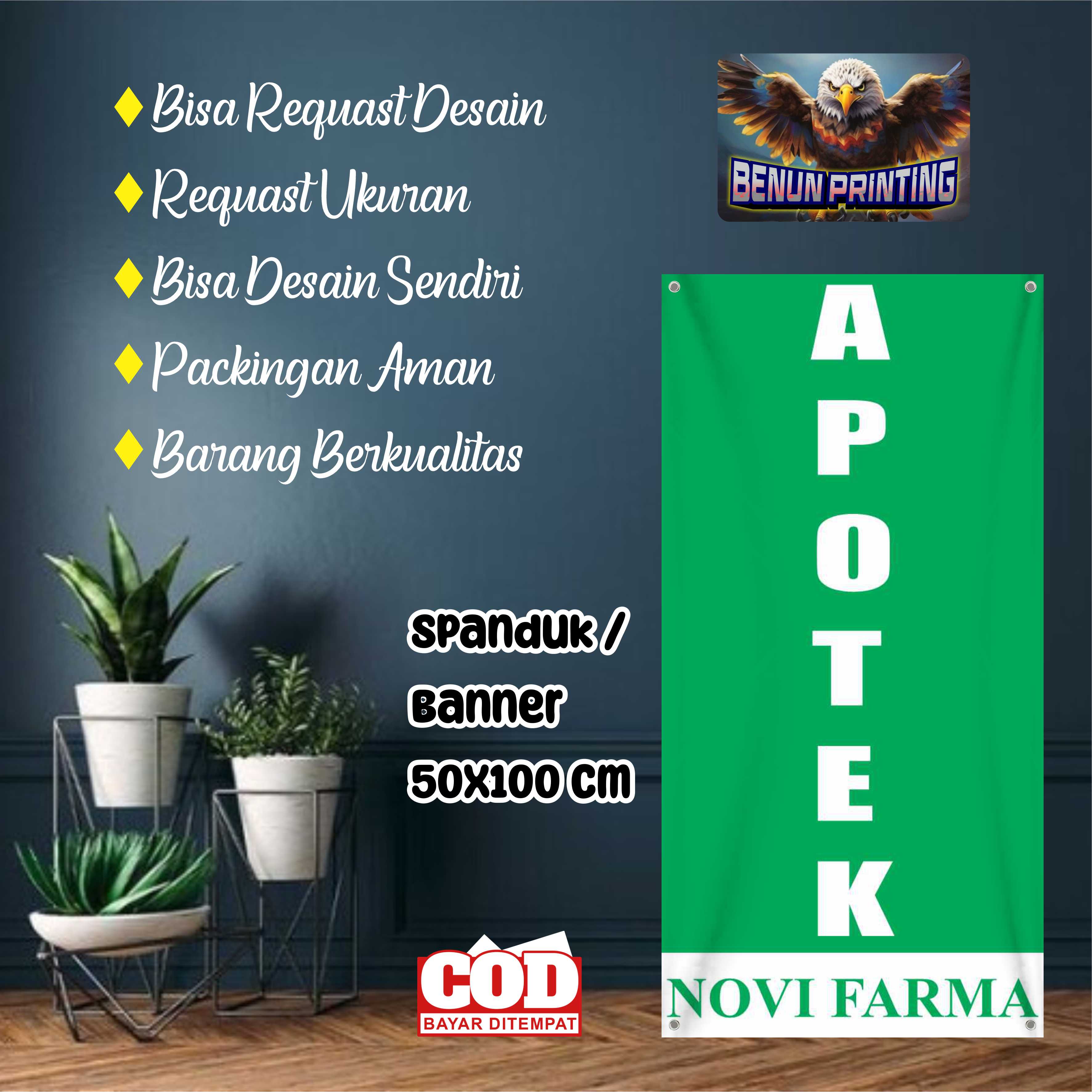 Spanduk Banner 50x100 Apotek Hijau Custom Desain | Lazada Indonesia