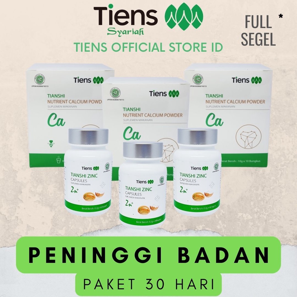 Peninggi Badan Tiens Original | Susu Kalsium & Zinc Kapsul | Susu ...
