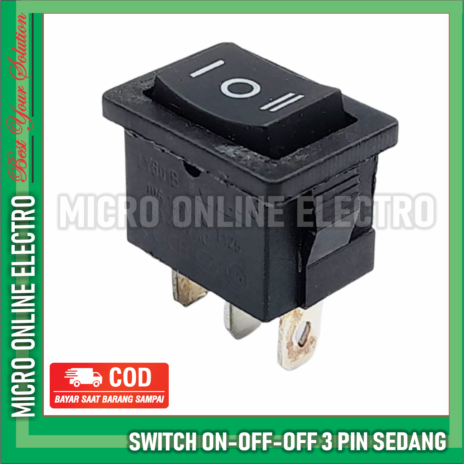 [ 3 PCS ] Rocker Switch On-Off-On 3 Pin Sedang Saklar Jenis On Off On 3 ...
