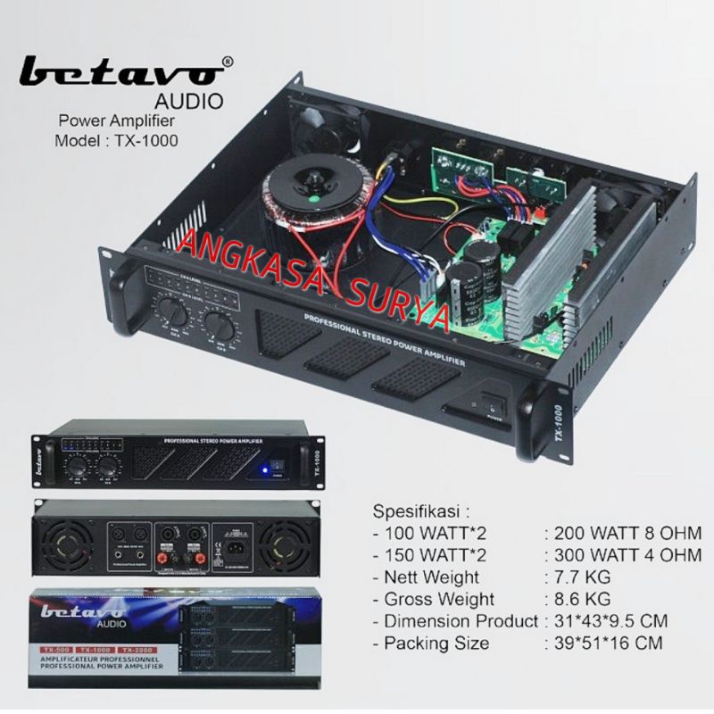 Power Ampli BETAVO TX 1000 TX1000 ORIGINAL Power Amplifier | Lazada ...
