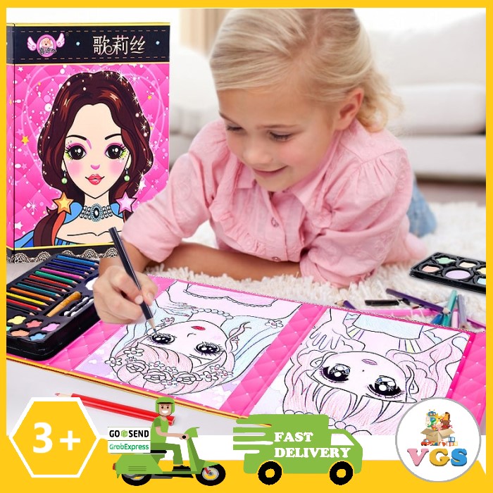 Mainan Anak Menggambar Mewarnai Makeup Gambar Beauty Makeup Art Book ...