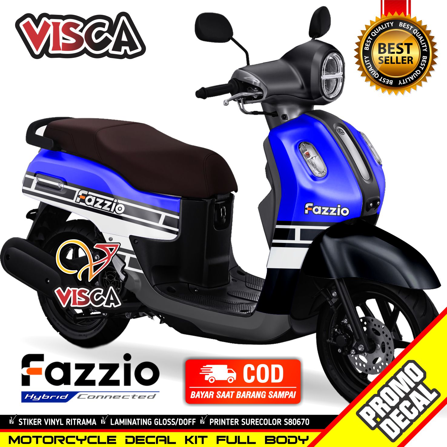 Decal Yamaha Fazzio Stiker Motor Fazzio Dekal Fazzio Stiker decal ...