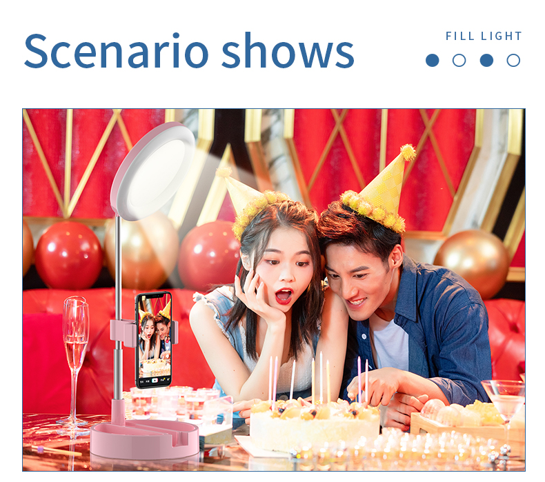 Temoo 3 สีโหมดแสงโทรศัพท์กล้อง Flash แสงการถ่ายภาพ LED S elfie แหวนแสงกับผู้ถือโทรศัพท์มือถือยืน ...