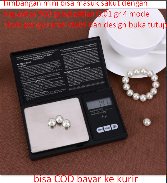 Timbangan mini bisa masuk sakut dengan kapasitas 500 gr ketelitian 0.01 gr 4 mode skala ...