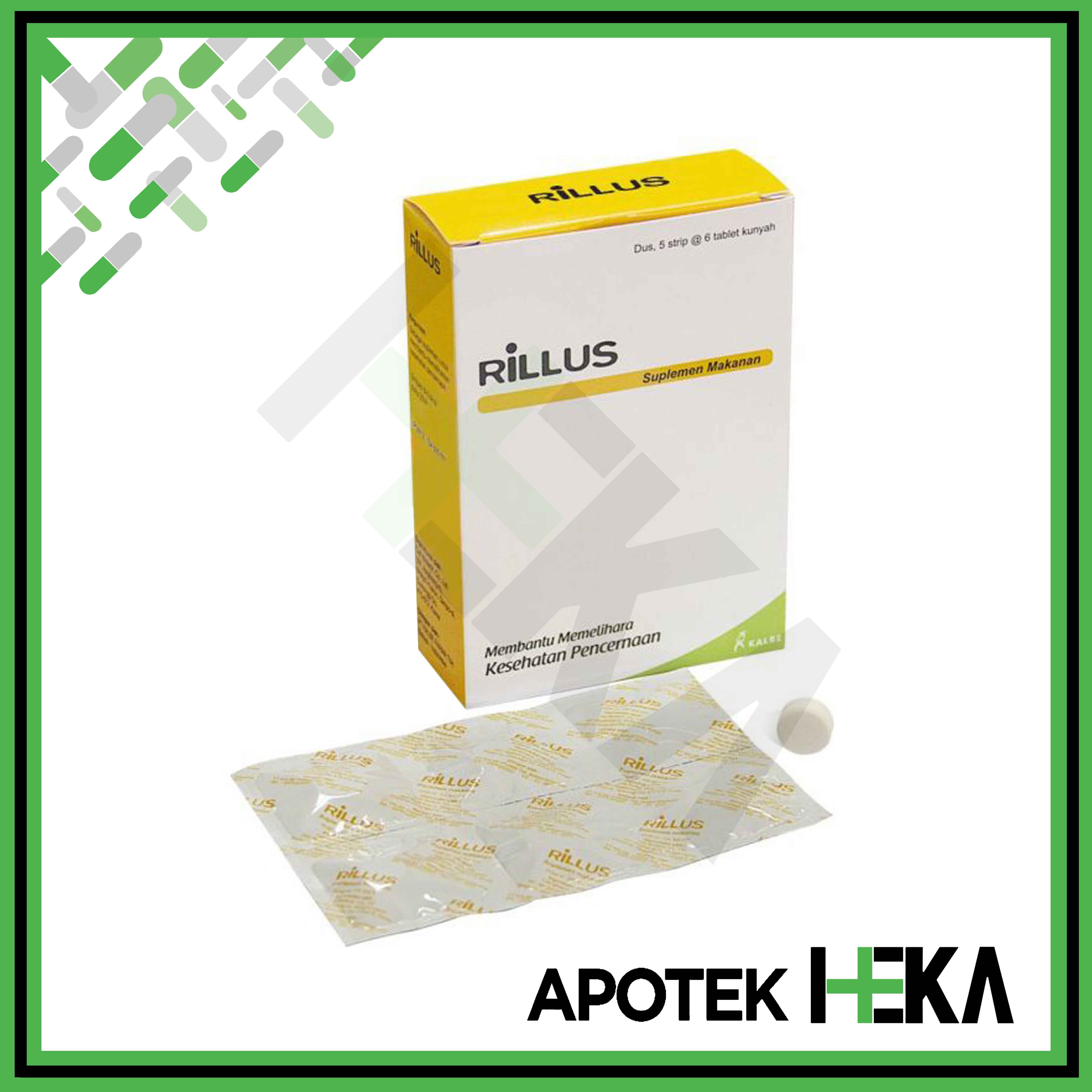 Rillus Box isi 5x6 Tablet - Probiotik Memelihara Kesehatan Pencernaan ...