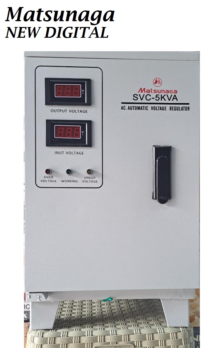 Stabilizer Matsunaga SVC-5KVA 5000 Watt NEW 2 LAYAR DIGITAL Alat Penstabil Listrik | Lazada ...