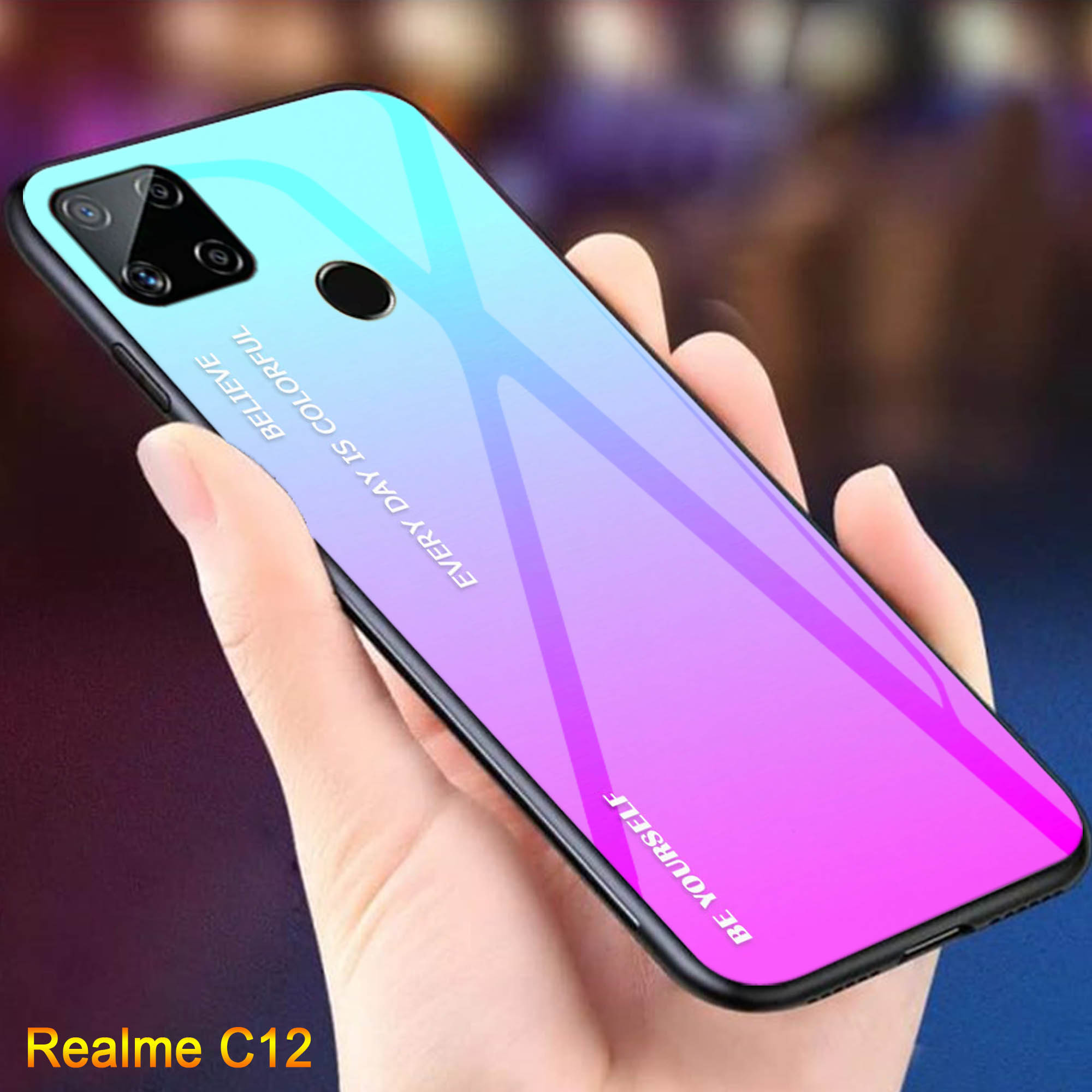 Softcase Glas Kaca Realme C12 -S27- Casing Hp- Realme C12 - Pelindung ...