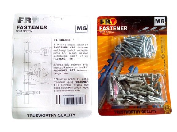 BMS - Fisher + Skrup FRT S6 Sekrup Viser Piser Fiser Nylon S-6 M6 M-6 ...