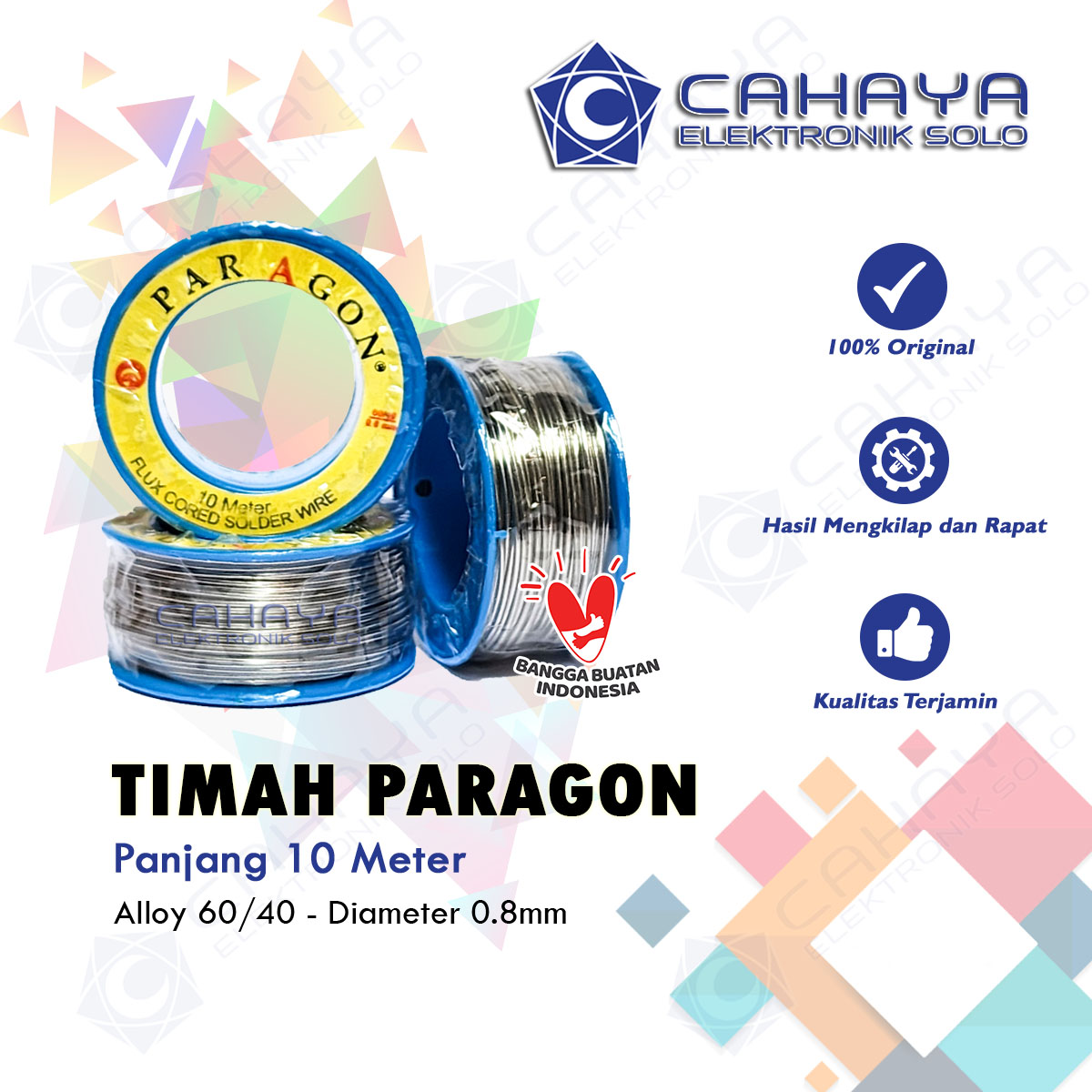 Timah Tenol Paragon 10m Tinol Solder 10 Meter 60/40 Patri Original ...