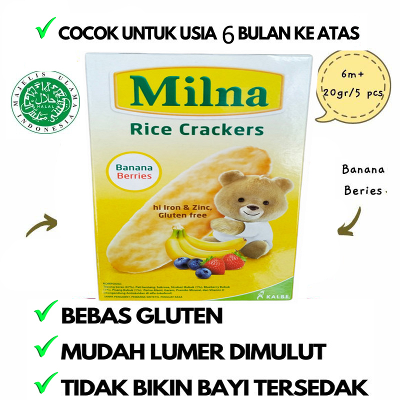 Camilan Bayi 6 bulan Milna rice crackers biskuit makanan bayi rasa ...