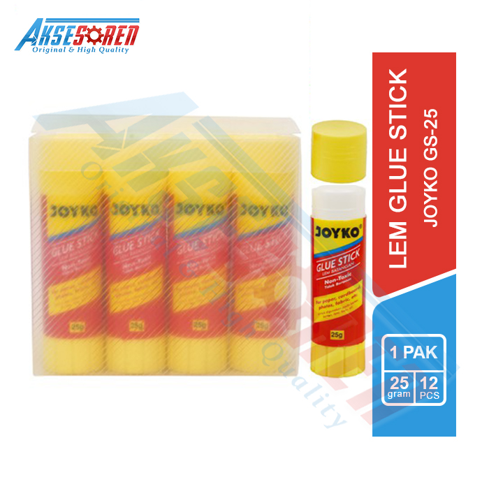 Lem Glue Stick 25 Gram Joyko [GS-25 / 1 Pack] / Lem Kertas Joyko [12 ...