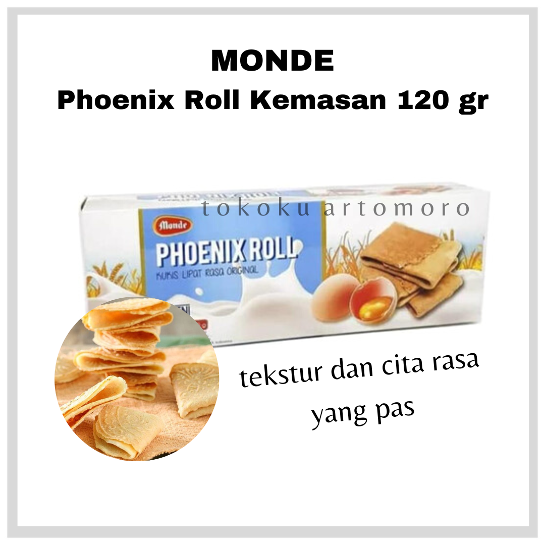 Monde Phoenix Roll Kukis Lipat Kemasan 120 gram - Rasa Original - Kue ...