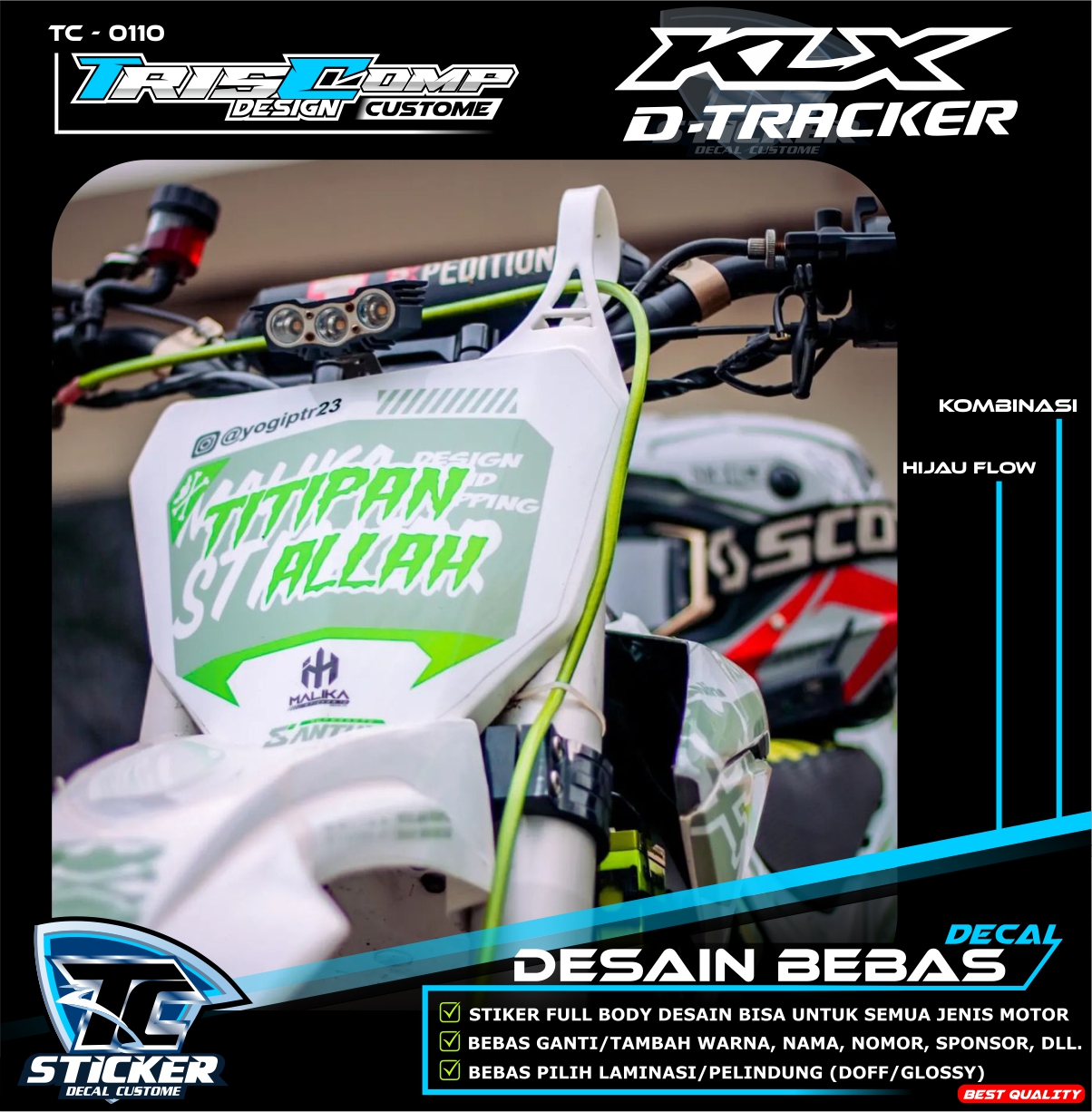 Decal Kombinasi Sticker Motor KLX / Dtracker Fullbody Kombinasi Hijau ...