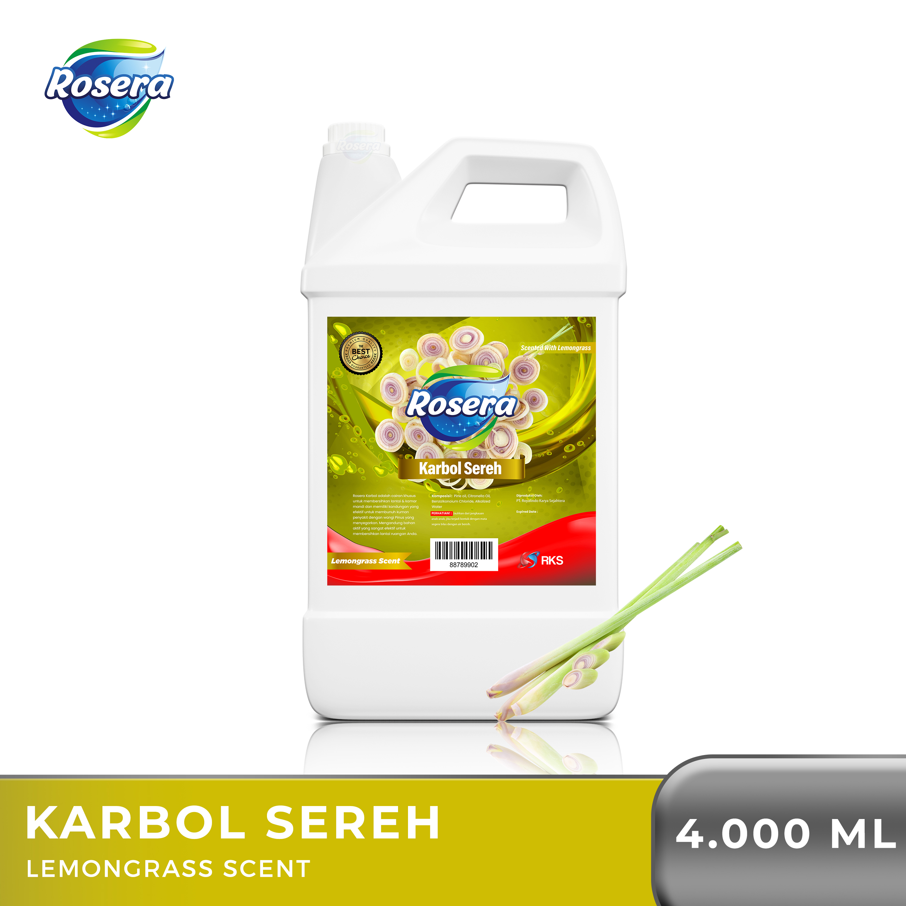 Rosera Karbol Sereh 4 LITER 4000 ML Pembersih Lantai Karbol Lantai ...