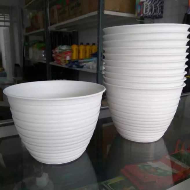 pot tanaman hias/pot bunga plastik putih tawon 18cm | Lazada Indonesia