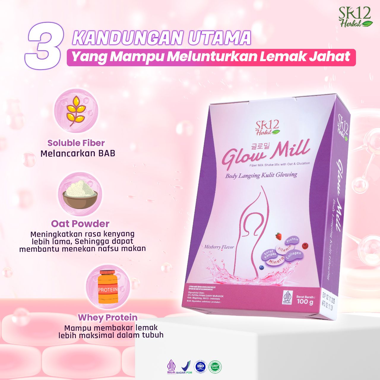 SR12 Glow mill 100gr & 200gr Body langsing, kulit glowing body langsing ...