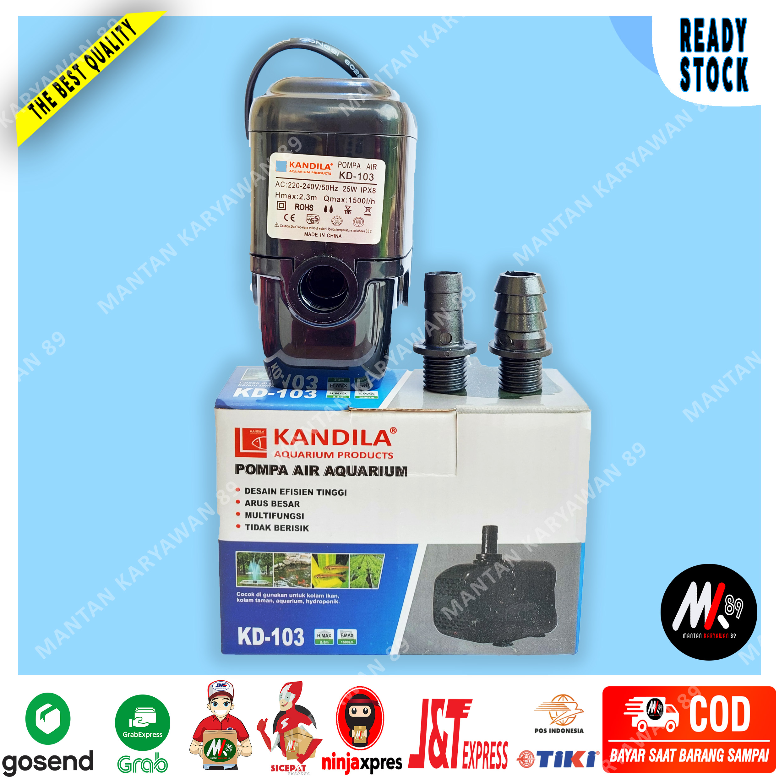 Pompa Aquarium Celup Water Pump Kandila KD 103 Low Watt 25 W Tanpa Kuras Hidroponik Aksesoris ...