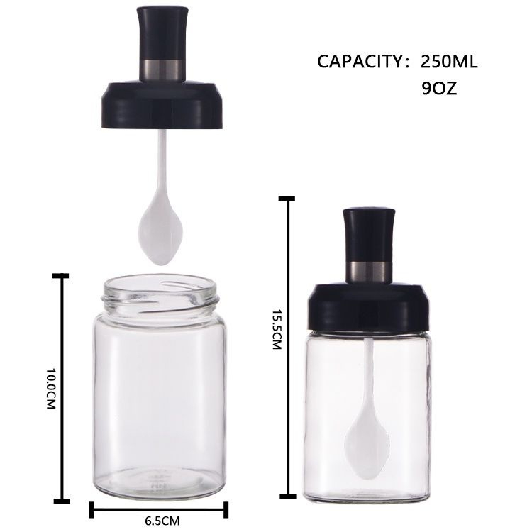 Tempat Botol Bumbu Dapur Kopi Gula Serbaguna Botol Kaca Dengan Tutup ...