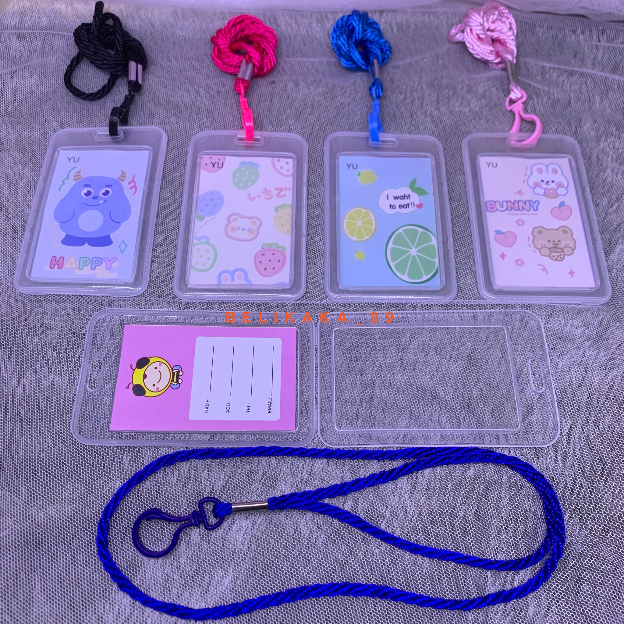 TALI ID CARD NAME TAG PLASTIK WARNA TRANSPARAN POLOS / TALI ID CARD ...