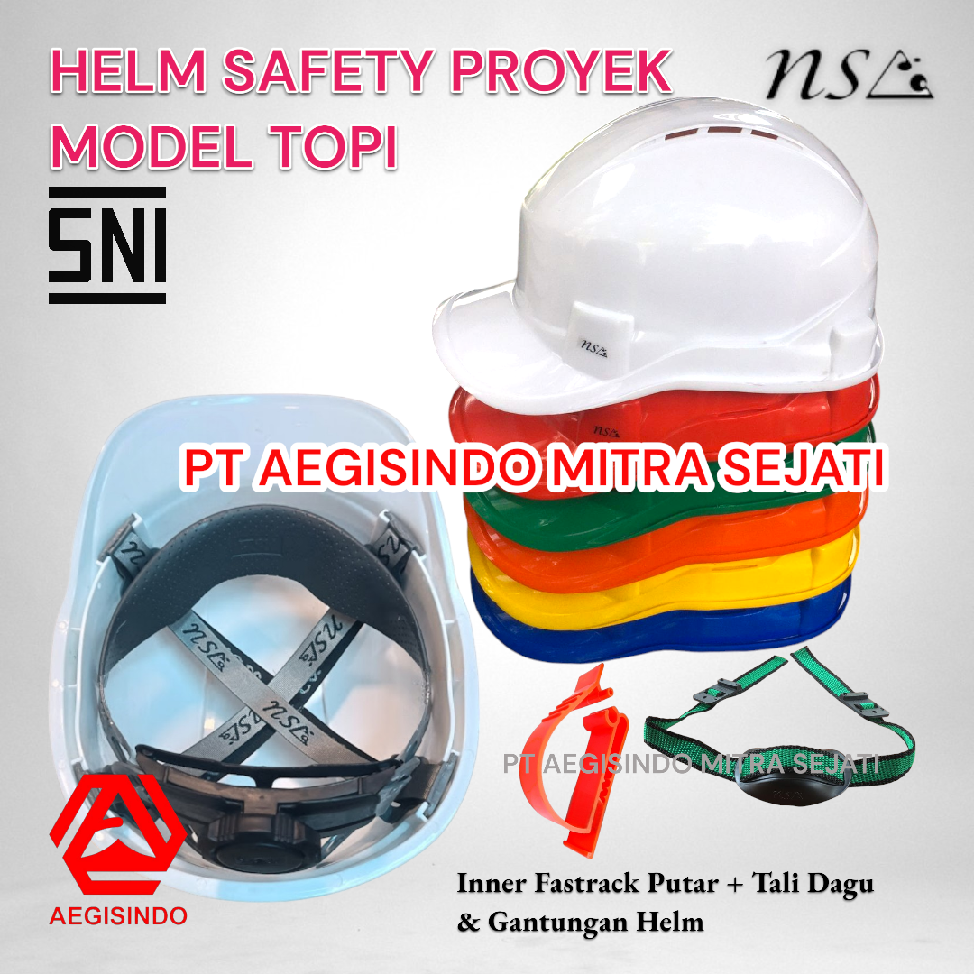 Helm Safety Proyek NSA Model Topi SNI Helmet Vented D-811 | Lazada ...